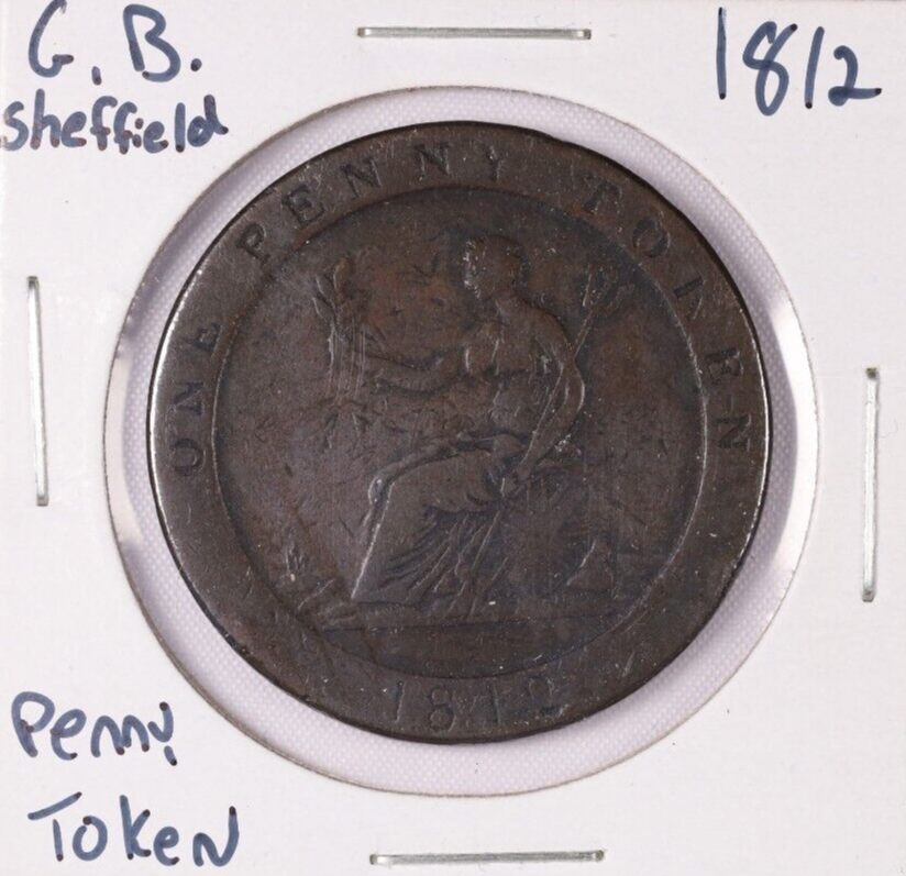 1812 Great Britain 1 Penny Yorkshire Sheffield Samuel Hobson & Sons ...