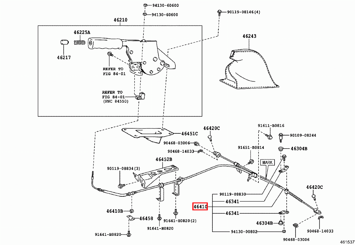 Genuine Toyota LandCruiser 79 Series HDJ FZJ Parking Handbrake Cable w ...