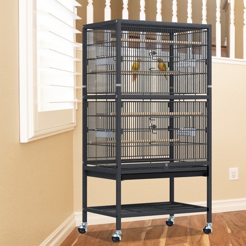 52 inch Metal Large Bird Cage Budgie Cages for Parrot Cockatiel ...