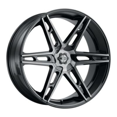 22 inch 22x9.5 2CRAVE BK No46 Gloss Carbon Black wheels rims 5x135 +15 ...
