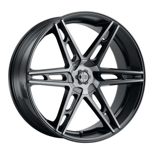 22 inch 22x9.5 2CRAVE BK No46 Gloss Carbon Black wheels rims 5x135 +30 ...