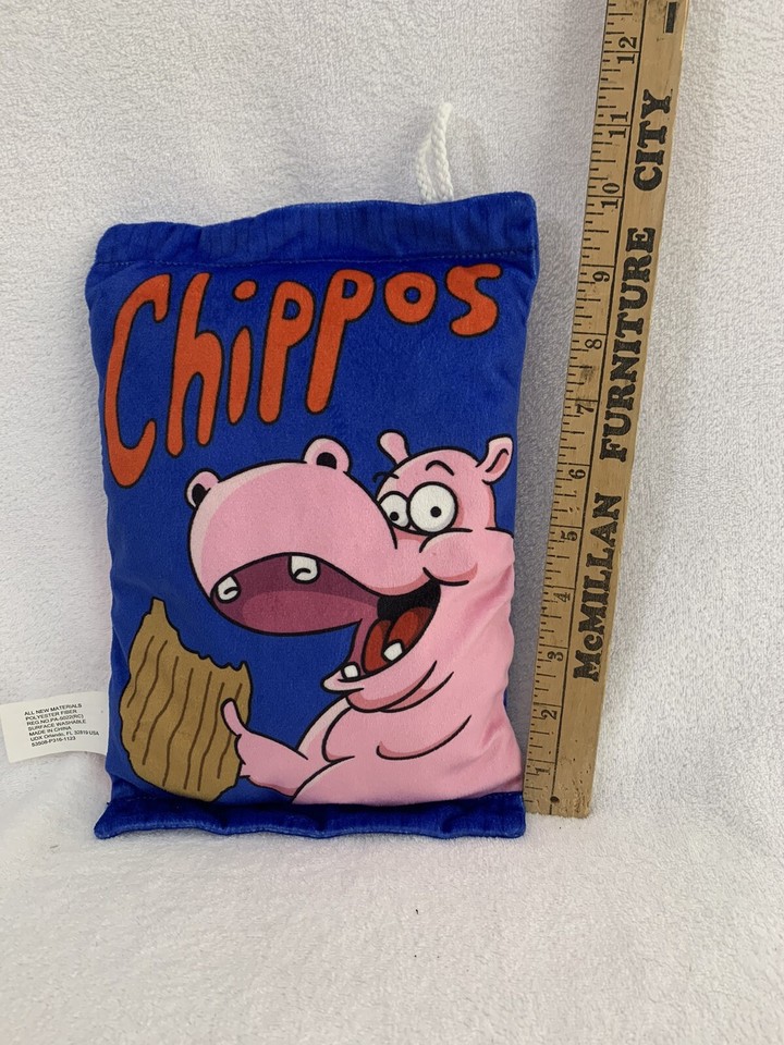 The Simpsons Chippos Hippo Chip Bag Blue Plush Pillow Universal Studios ...