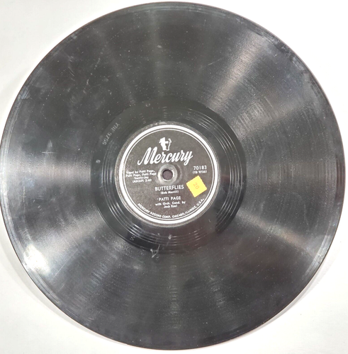 1953 Pattti Page BUTTERFLIES 78 RPM 10 inch Record Mercury 70183 VG ...