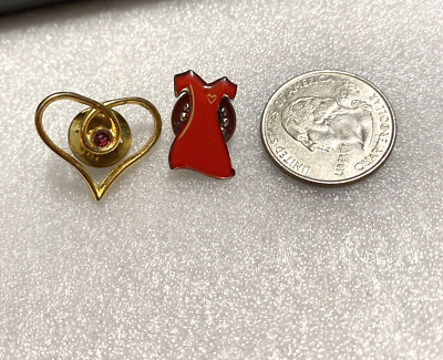 Red Dress Lapel Pin Pinback American Heart Assoc Awareness AHA and ...