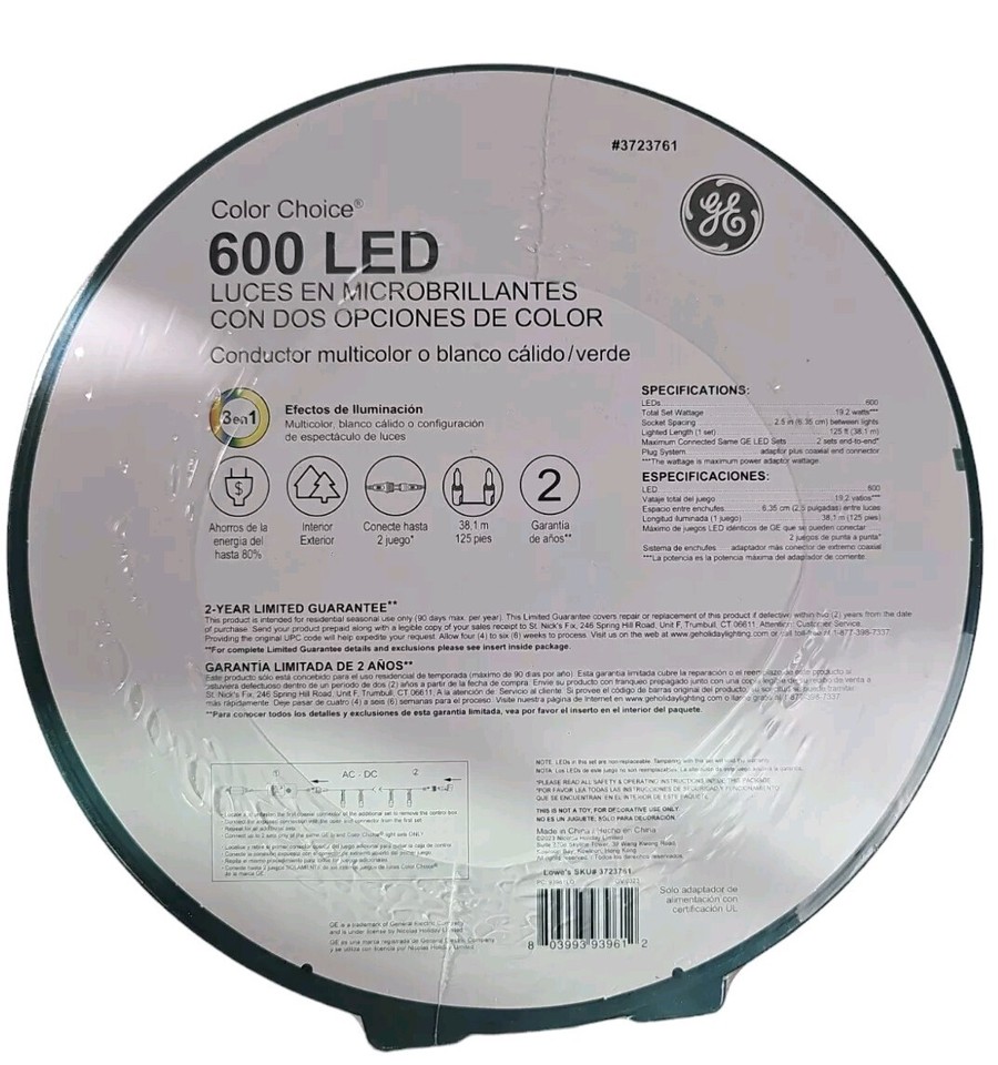 GE Color Choice 600-Count 125-Ft Multi-Function Color Changing LED ...
