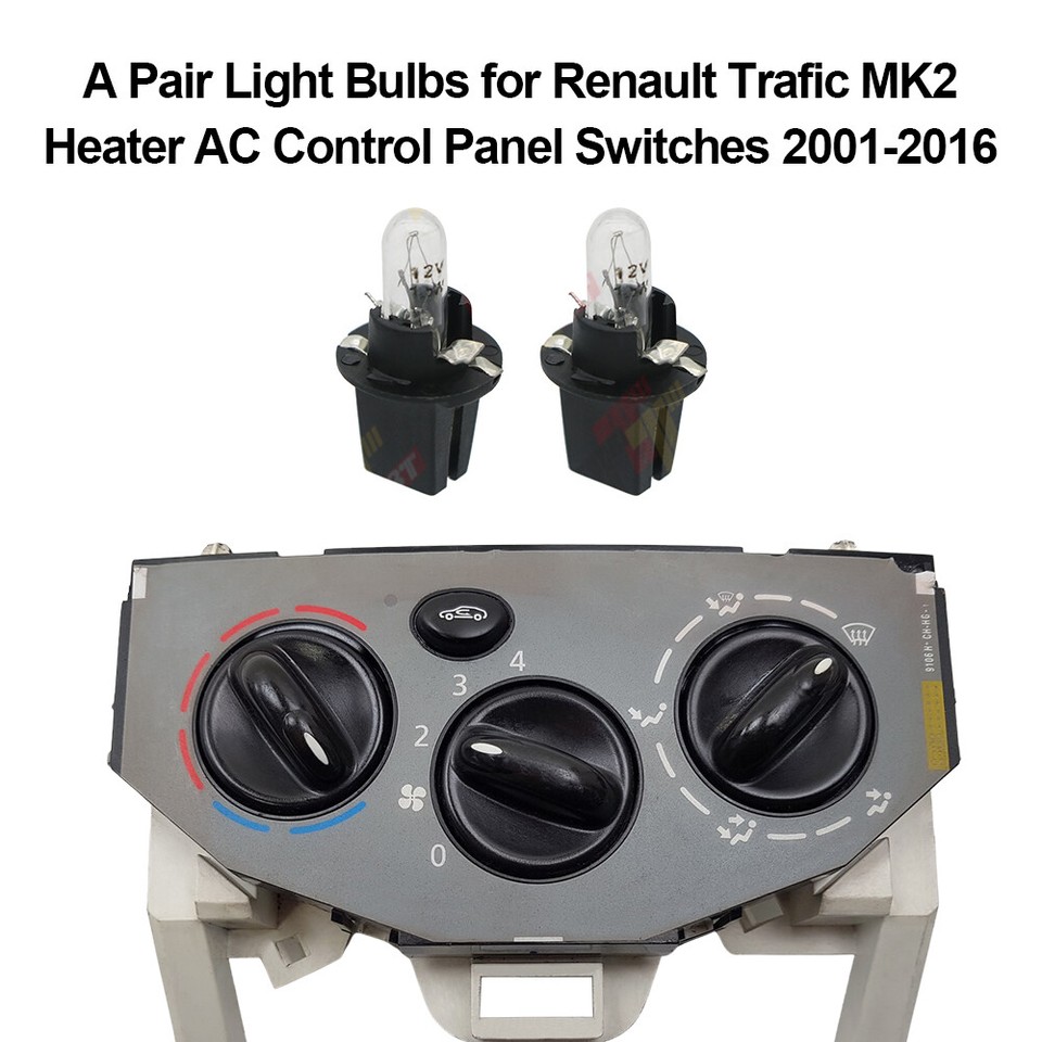 A Pair Light Bulbs for Renault Trafic MK2 Heater AC Control Panel ...