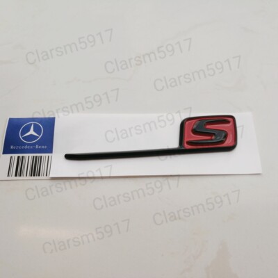 For Mercedes-Benz AMG S Letter Trunk Emblem Red & Black 3D Badge 2017 ...