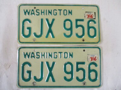 PAIR 1976 Washington License Plate Tag NICE | eBay