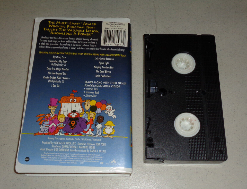 ~Schoolhouse Rock! Multiplication Rock Clamshell Case VHS Video ...