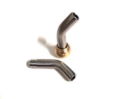 2pcs 1.25" Long 45 Degree Brass Coolant Ball Nozzle Extension Tube M8x ...