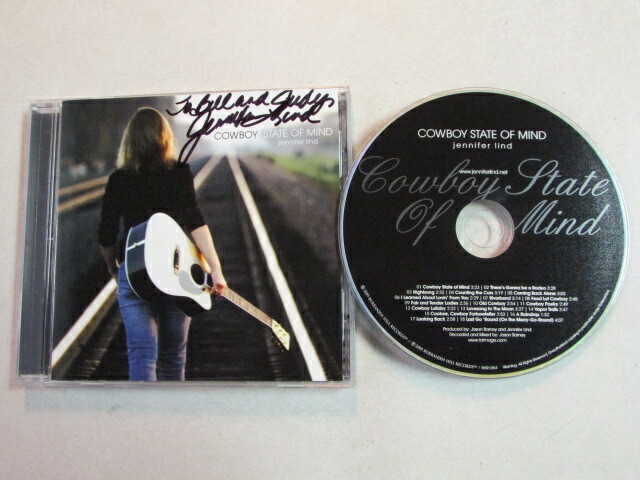 JENNIFER LIND COWBOY STATE OF MIND 18 TRK CD AUTOGRAPHED 2 BILL & JUDY ...