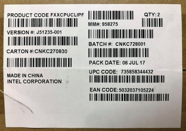 Intel Accessory Fxxcpuclipf Spare CPU Clips 2xfabric Retail for sale ...