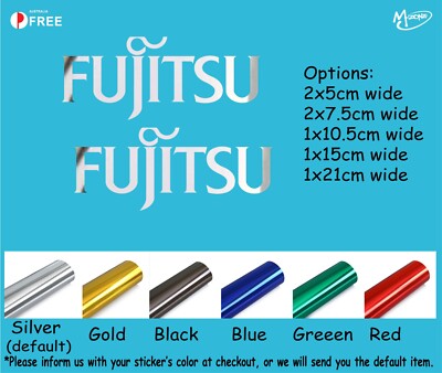 Fujitsu Decals Stickers Metallic Chrome Effect logo die cut best gifts ...