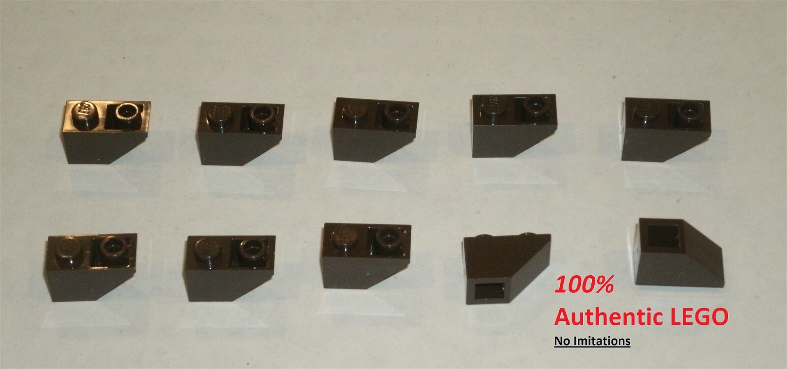 LEGO NEW 1x2 Dark Brown Slope (45°) Inverted (10x) 4654915 Brick 3665 ...