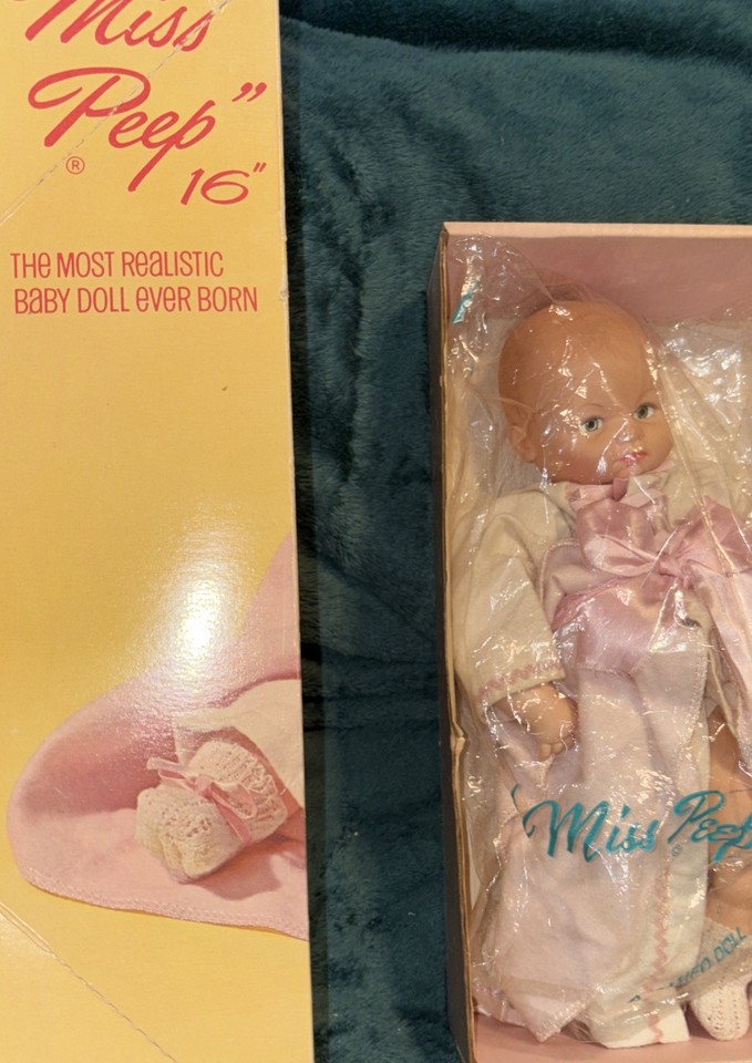 Vintage Miss Peep 16" Baby Doll Cameo in original box and bag, original ...