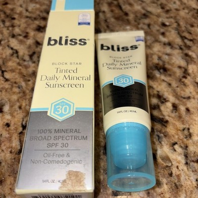 Bliss Block Star SPF 30 Daily Tinted Mineral Sunscreen with Zinc Oxide ...