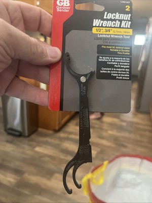 NEW GB Gardner Bender LNW-KIT 2PC Locknut Wrench Kit ½ & ¾ Inch Loosen / Tighten | eBay