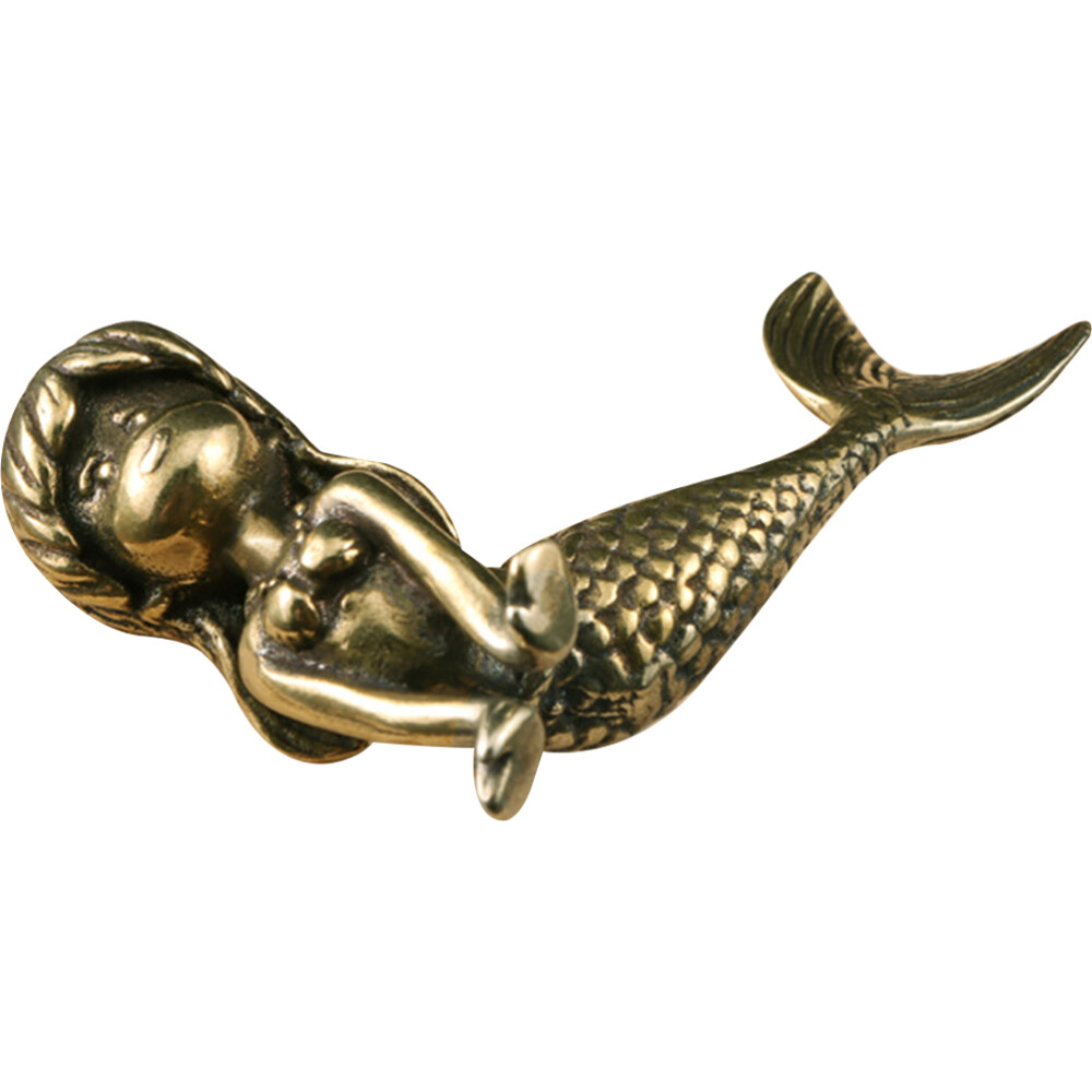 Mermaid Sculpture Figurine Ornament Brass Chic Prop Decorations | eBay