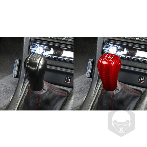Red Real Carbon Fiber Gear Shift Knob Cover Trim Set for NISSAN GTR R34 ...
