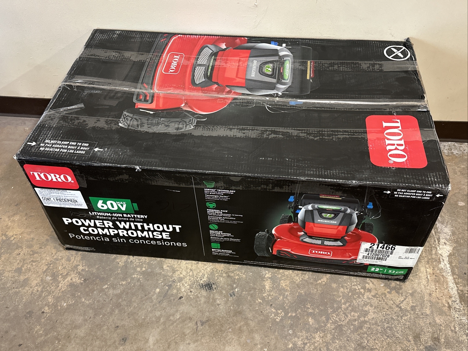 Toro 21466 60V Max 22-Inch Personal Pace Recycler Mower with Battery ...