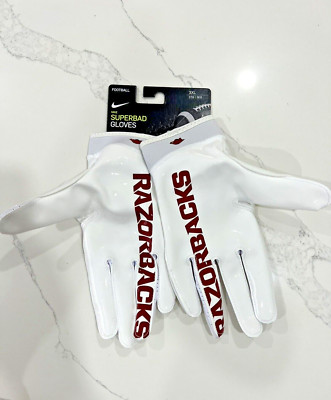 NIKE SUPERBAD FOOTBALL NCAA ARKANSAS RAZORBACKS GLOVES SIZE 3XL NEW ...