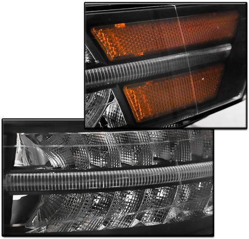 FOR 04-08 ACURA TL LED DRL TUBE PROJECTOR HEADLIGHTS LAMPS BLACK LH+RH ...