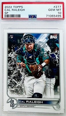 2022 Topps Cal Raleigh SP RC “Gatorade Bath” Rookie Card #277 PSA 10 💎 ...