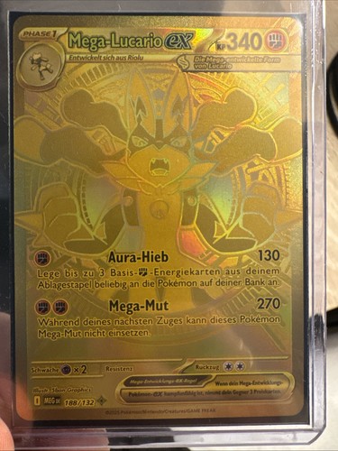 Mega Lucario Ex MEG 188/132 Gold Card Ultra Hyper Rare Pokemon Card | eBay