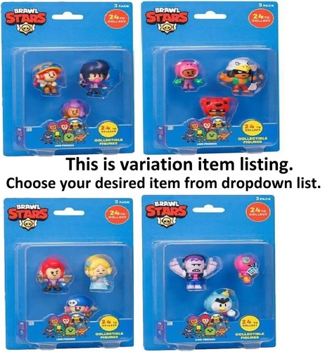 Brawl Stars 3 Pack Figures Video Game Play Ages 6+ Brand New Toy Gift ...