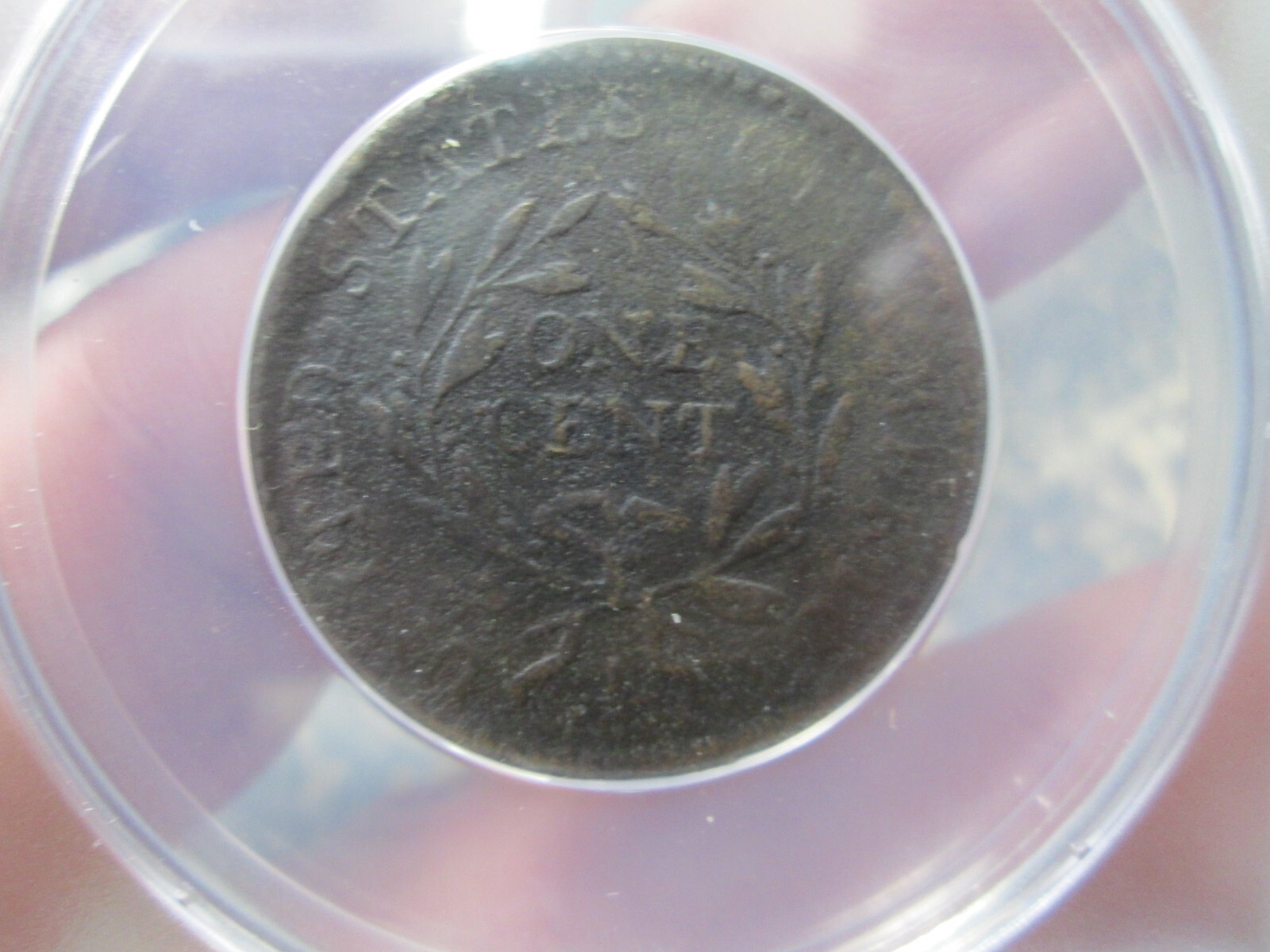 1794 BUST FLOWING HAIR LARGE CENT IN ANACS VERY FINE CONDITION CORRODED ...