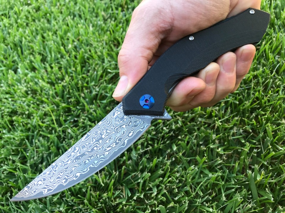 G10 EDC Pocket Knife! Ball Bearing! Razor Sharp Damascus Steel Blade ...