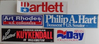 Five Various Candidate Congress & Senate Political Campaign Bumper ...