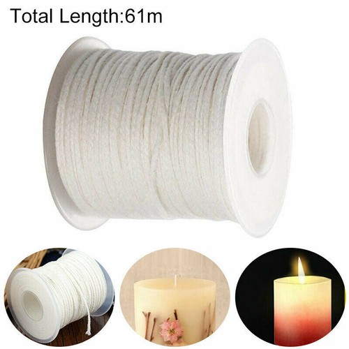 Hot 61M Candle Wick Roll Cotton Thread Smokeless Candle Rope Spool DIY ...