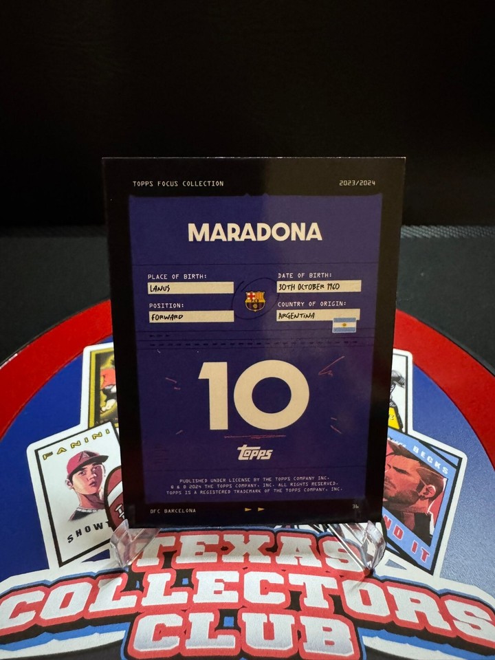2023-24 Topps Focus Barcelona Diego Maradona #36 Blue Refractor /75 | eBay