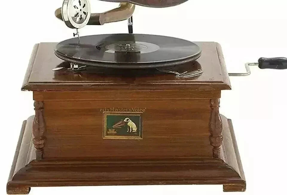 Antique Look HMV Gramophone Functional Working Phonograph, win-up ...