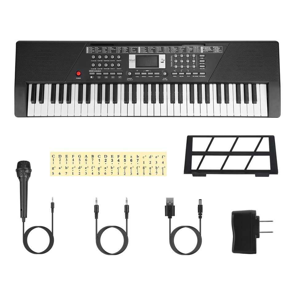61 Keys Electric Piano Music Keyboard with Stand & Light Up Keys ...
