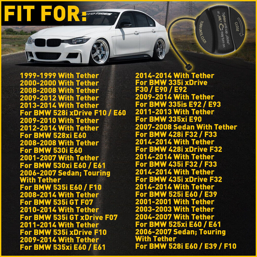 Fuel Gas Tank Filler Cap Cover For BMW E92 E90 E60 E46 & Mini Cooper ...