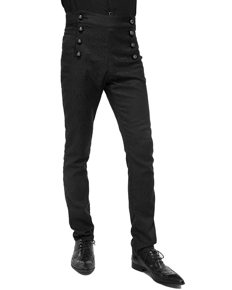 Devil Fashion Alastor Mens Steampunk Pants - Black Brocade | eBay UK