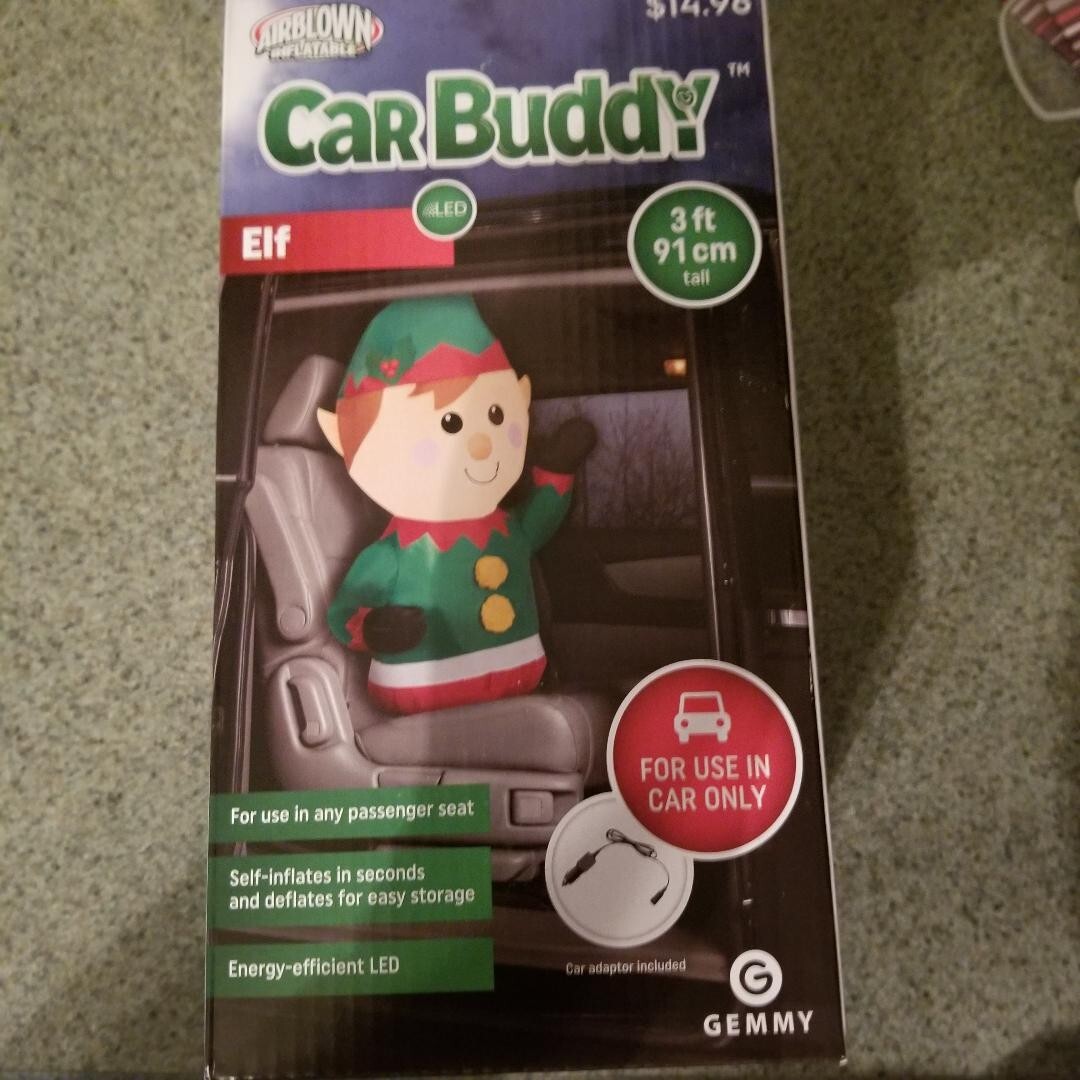 NEW Gemmy Airblown Inflatable Elf Car Buddy 3Ft Energy Efficient ...