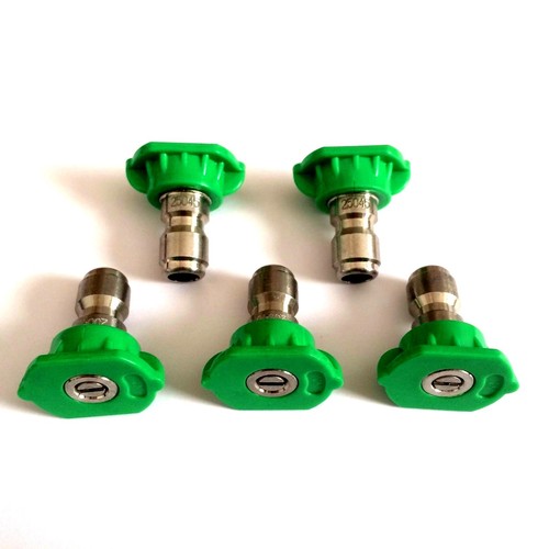 5 Pcs Pressure Washer 25 Degree Green Nozzle Spray Tip 4500PSI | eBay