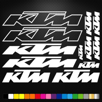 KTM - 12 Vinyl Decals Stickers Sheet Bike Frame Cycle Cycling Bicycle ...