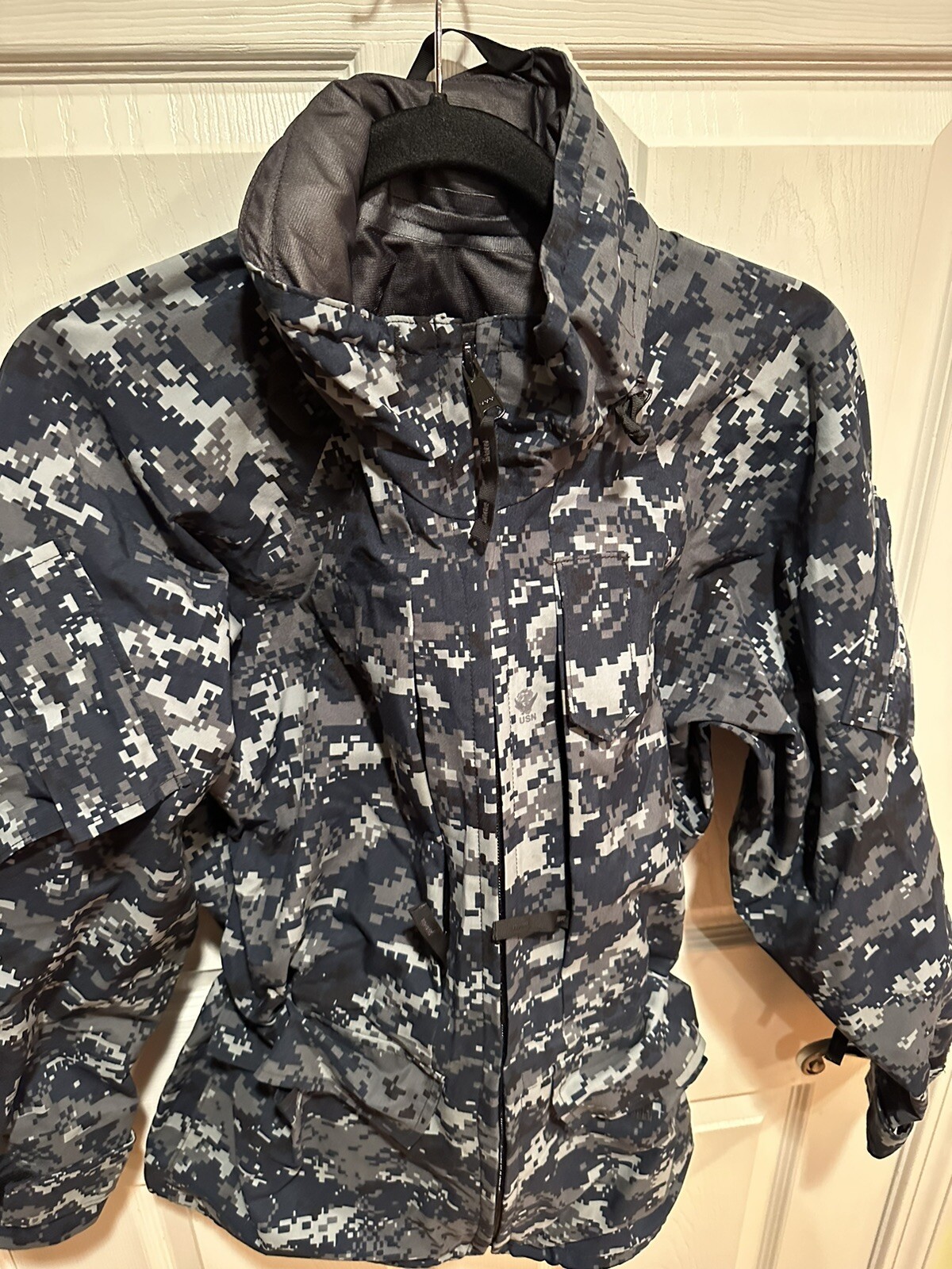 USN U.S. Navy Working Parka NWU Blue GoreTex Jacket Size Small X-Short ...