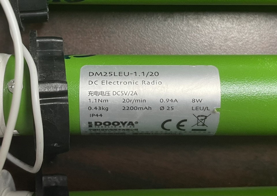 Dooya Motor Roller Blind DC Tubular Motor. Model DM25LEU-1.1/20 | eBay