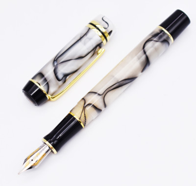 Kaigelu 316 Iridium M Nib Fountain Pen , White Color Celluloid ...