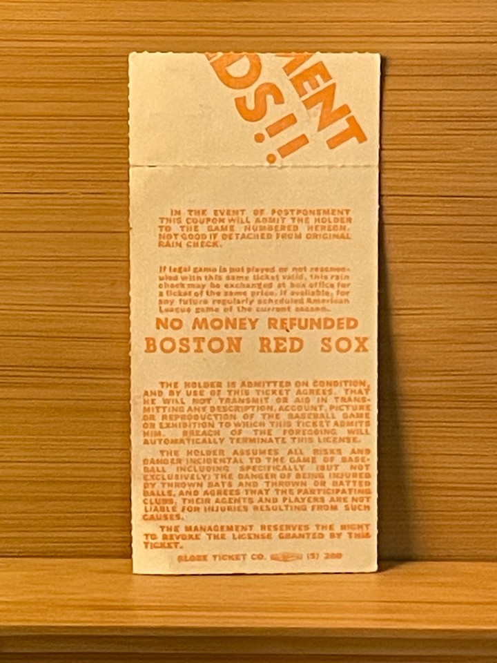 *GREAT Condition* Yaz Final Game Boston Red Sox Ticket Stub 10/2/83 ...