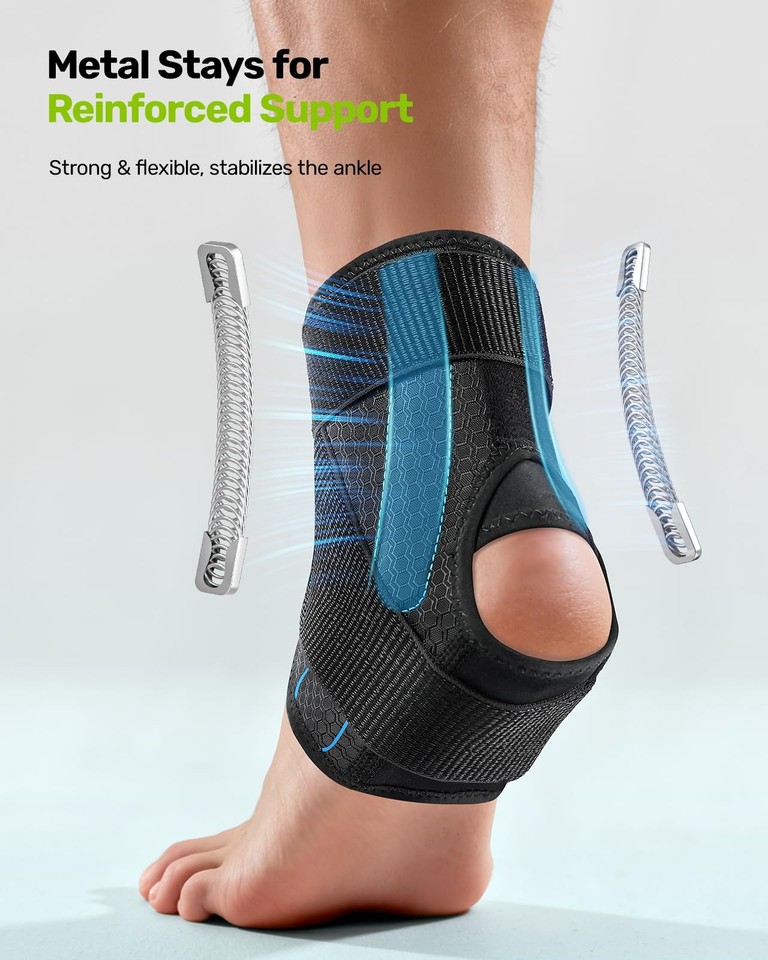 Quick Lace Up Ankle Brace with 2 Metal Support Stays, Breathable ...
