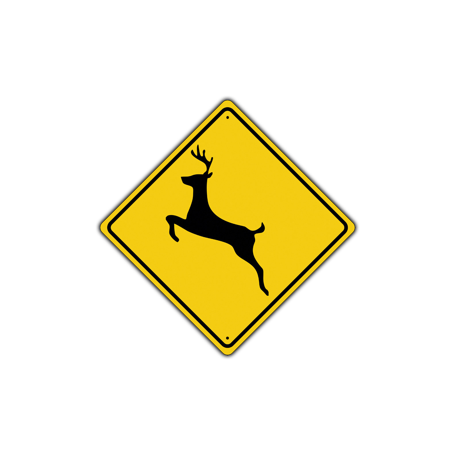 Slow Deer with Symbol Crossing Animal Novelty Notice Aluminum Metal ...