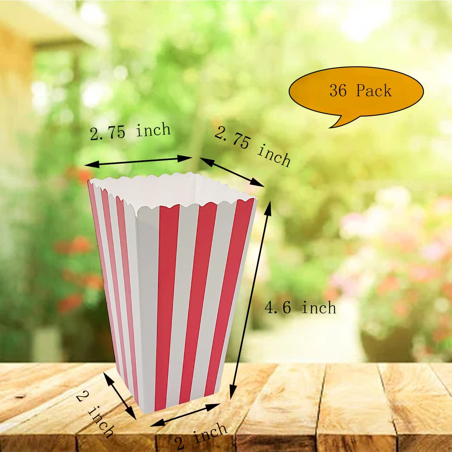 36 Pcs Mini Paper Popcorn Box Container for Movie Night White and Red ...