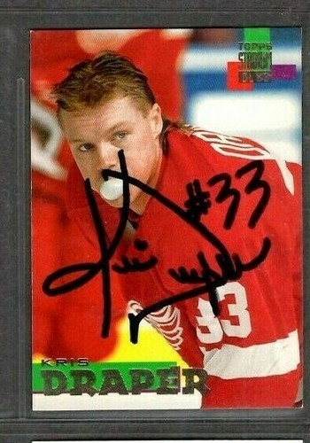 1994 Topps #72 Kris Draper Detroit Red Wings Hockey signed Autograph ...