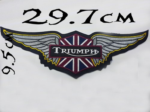 Quality Iron/Sew on Large Triumph Motorcycles patch biker badge wings ...